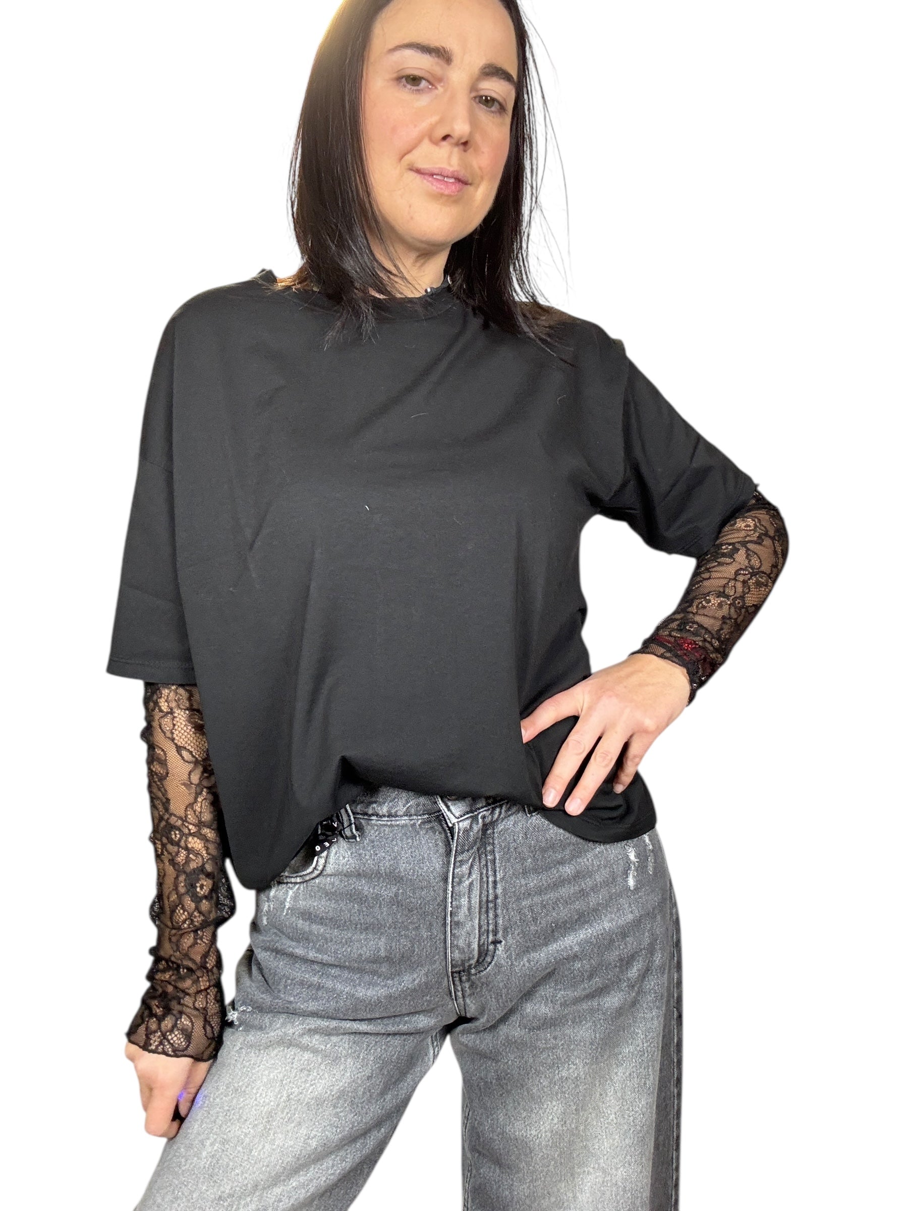 MAGLIETTA MANICA IN PIZZO SUSY MIX – XE BLU ABBIGLIAMENTO